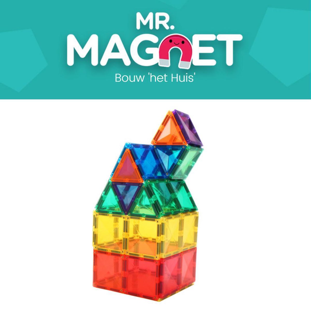 Mr. Magnet 60-delige Magnetische Tegels Set - stimuleer creativiteit ...