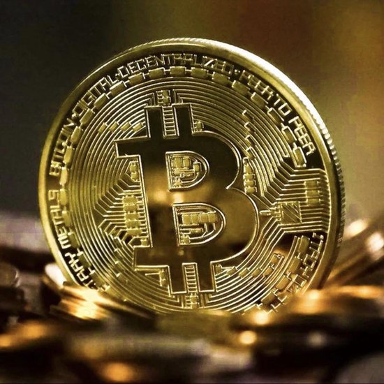 Bitcoin munt met hoesje van Versteeg® - Crypto - Goud | bol.com