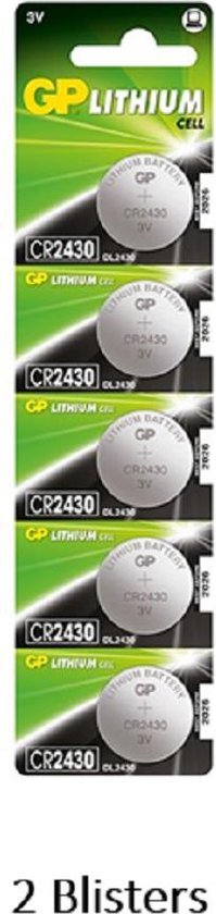 10 stuks (2 blisters a 5 stuks) GP Lithium CR2430 3V | bol.com