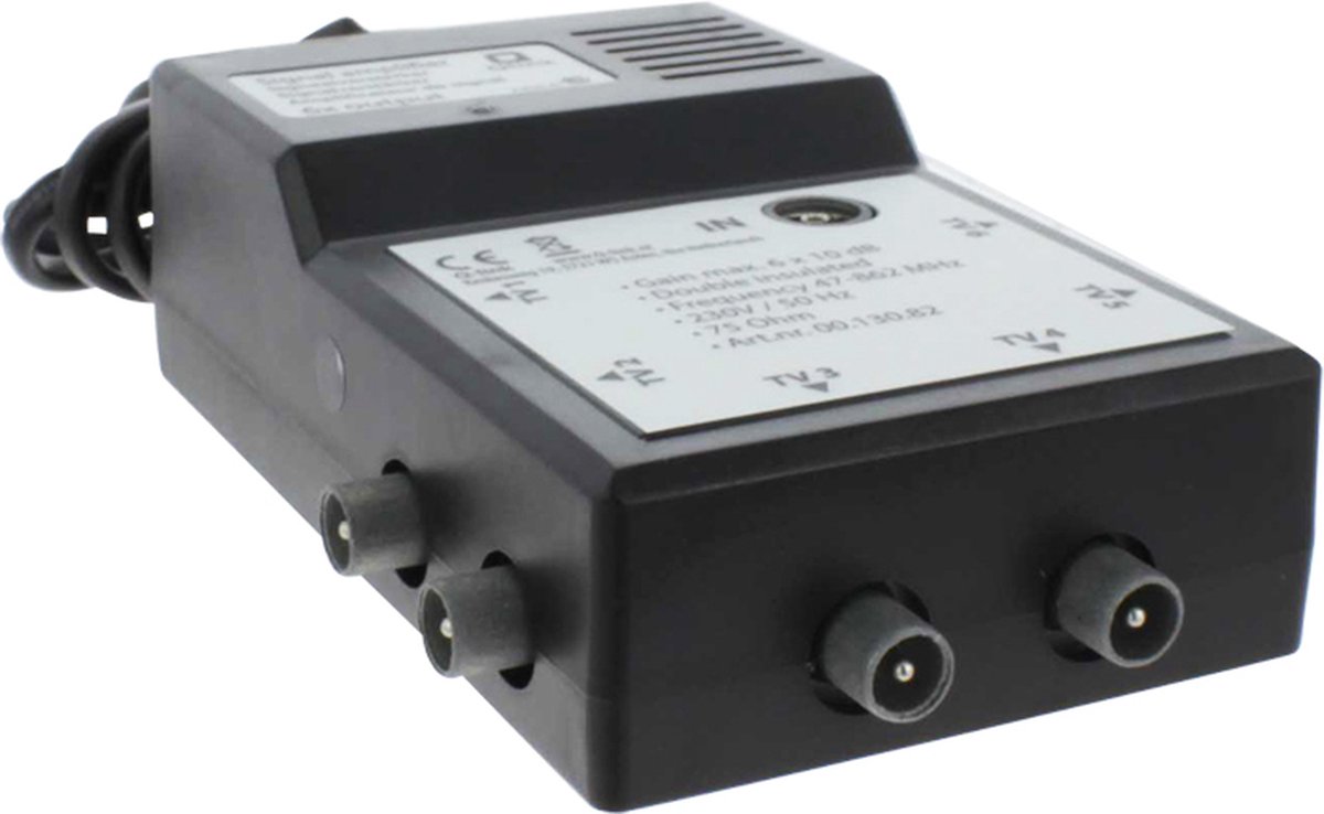 Q-LINK signaalversterker voor TV coax met 6 aansluitingen | bol