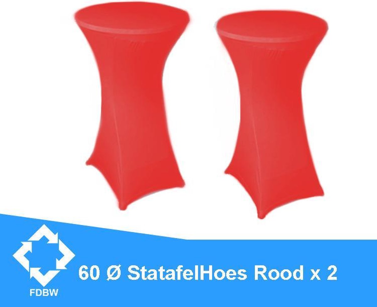 Statafelrok Luxe x 2 ROOD - Statafel Tafelrok - Statafelhoes - Stretch – ∅60-65 x 110... | bol.com