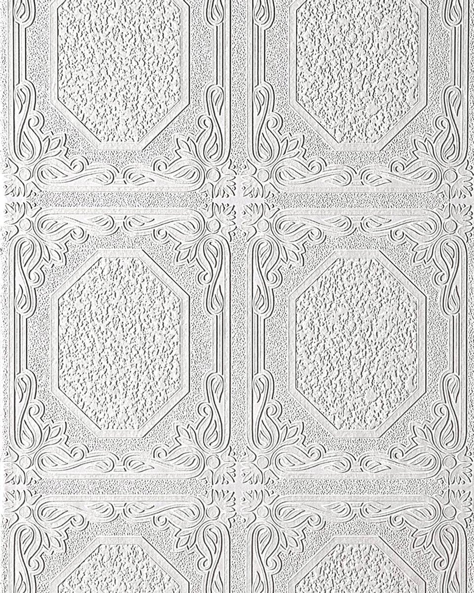Wit behang reliëf behang EDEM 101-00 voor muur en plafond zware ...