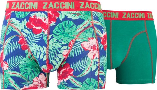 Zaccini Heren Boxershort Funny Flower 2-pack - Groen | bol.com