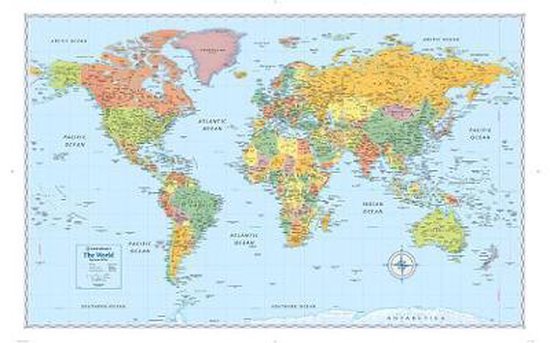 World Ready-to-Frame Wall Map | bol