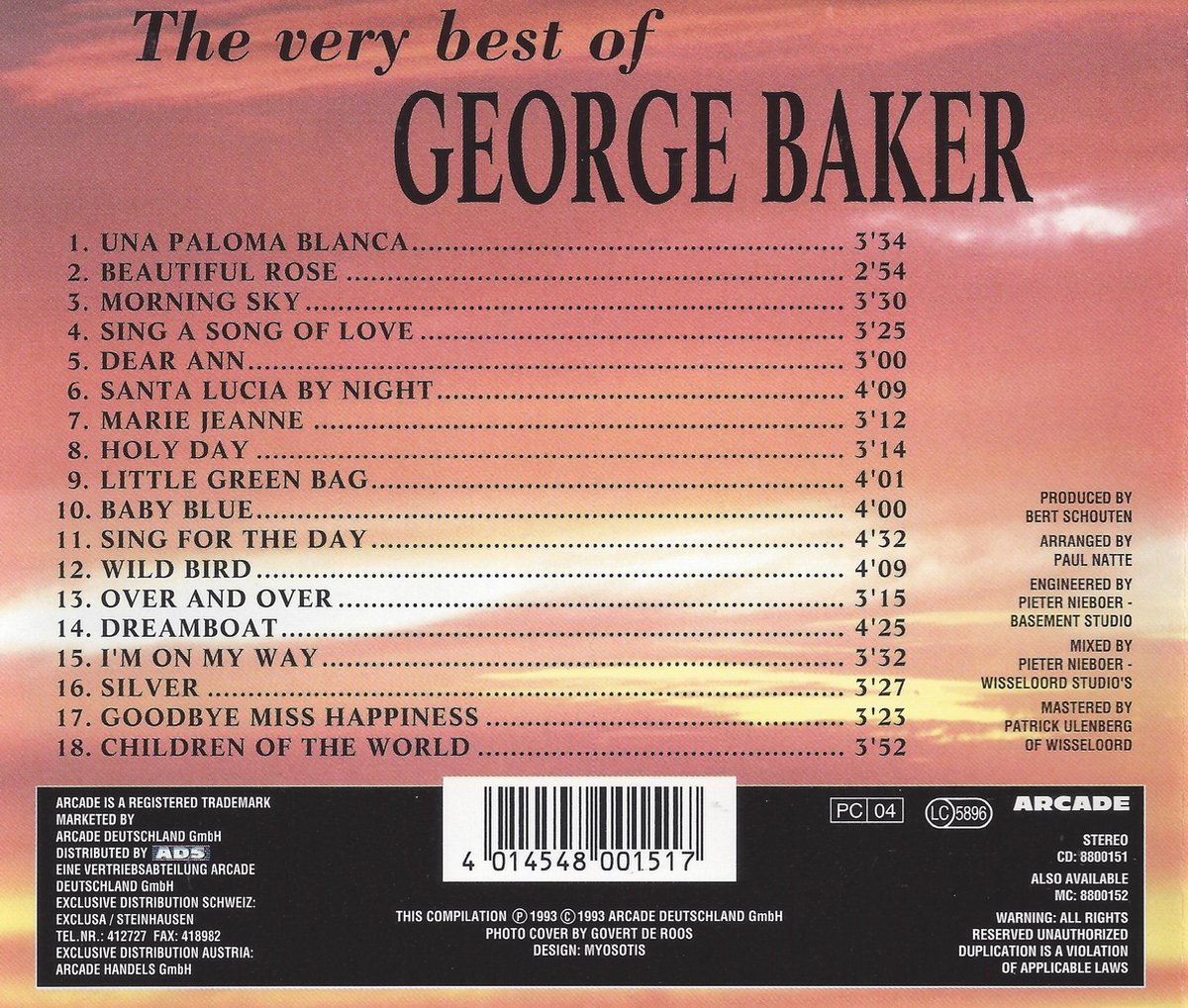 The Very Best Of George Baker, George Baker | CD (album) | Muziek | bol.com