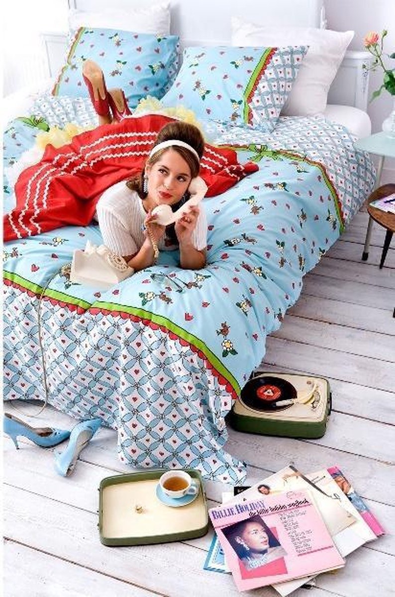 Dekbedovertrek Babette Daisy Bird - blue - 240x200/220 | bol.com