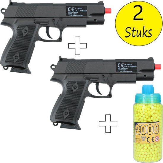 Balletjes Pistool 2 Stuks – Airsoft Gun 16 cm – Inclusief 2000 extra ...