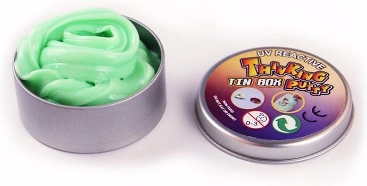 Magic Putty in blikje met UV lampje - Verandert van kleur door UV licht ...