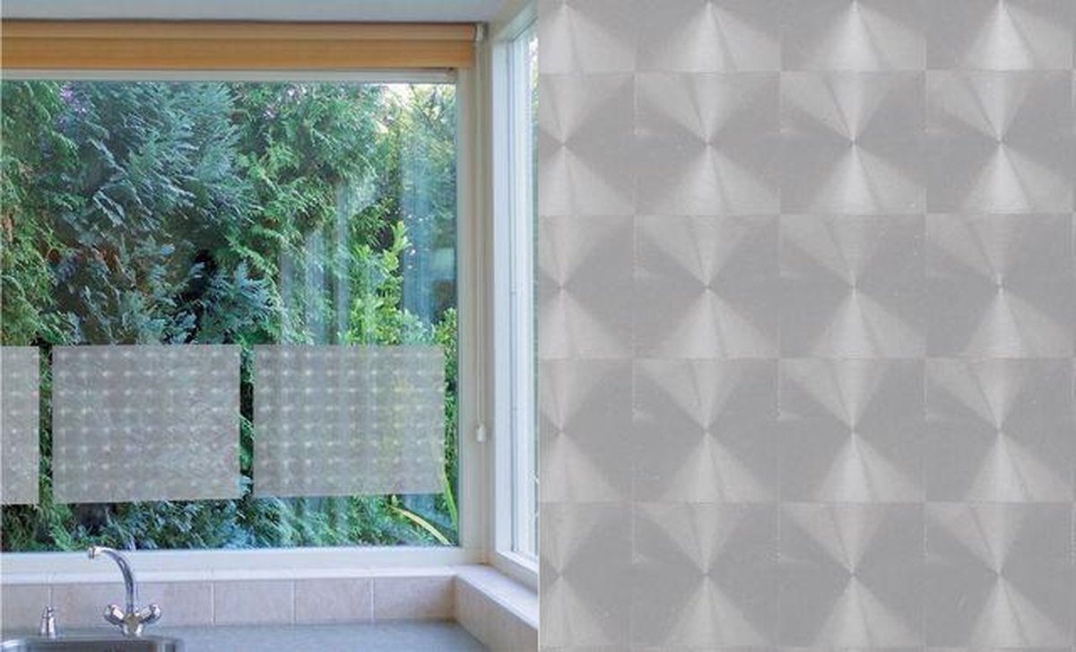 Raamfolie - Statisch plus - Schuin geblokt - 67,5x200cm | bol.com