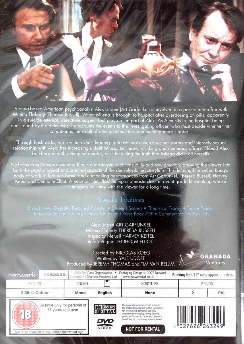 Bad Timing (1980) [DVD] (Dvd) | Dvd's | bol.com