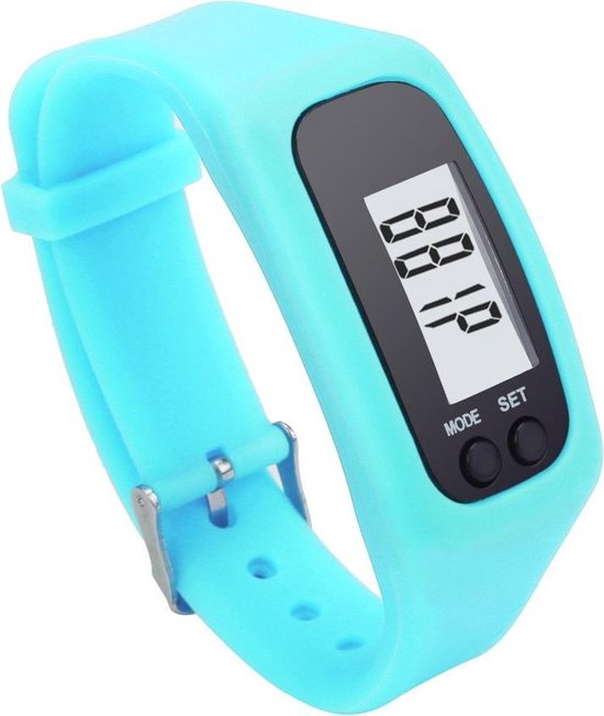 Digitale stappenteller | calorieteller | licht blauw | bol