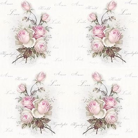 Sagen Vintage Small Love Roses papieren servetten | bol