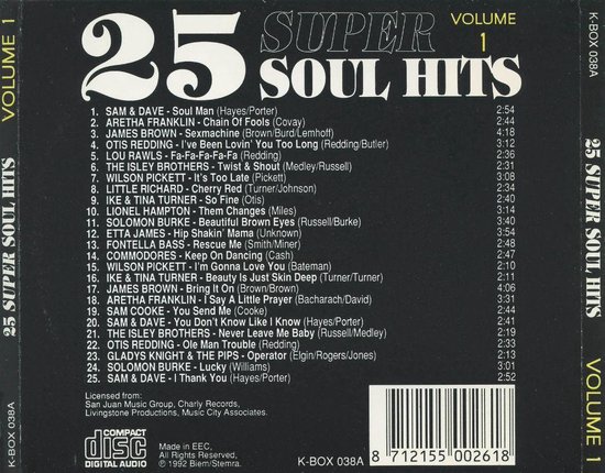 25 Super Soul Hits, Vol. 1, various artists | CD (album) | Muziek | bol.com