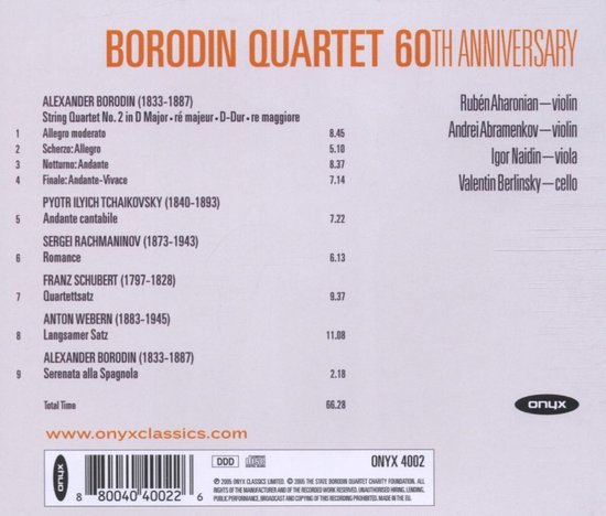 Borodin Quartet 60Th Anniversary, Borodin Quartet | CD (album) | Muziek ...