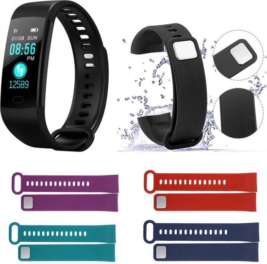Stappenteller-Horloge-Activity Tracker-Y5-DonkerBlauw-Smart-App | bol