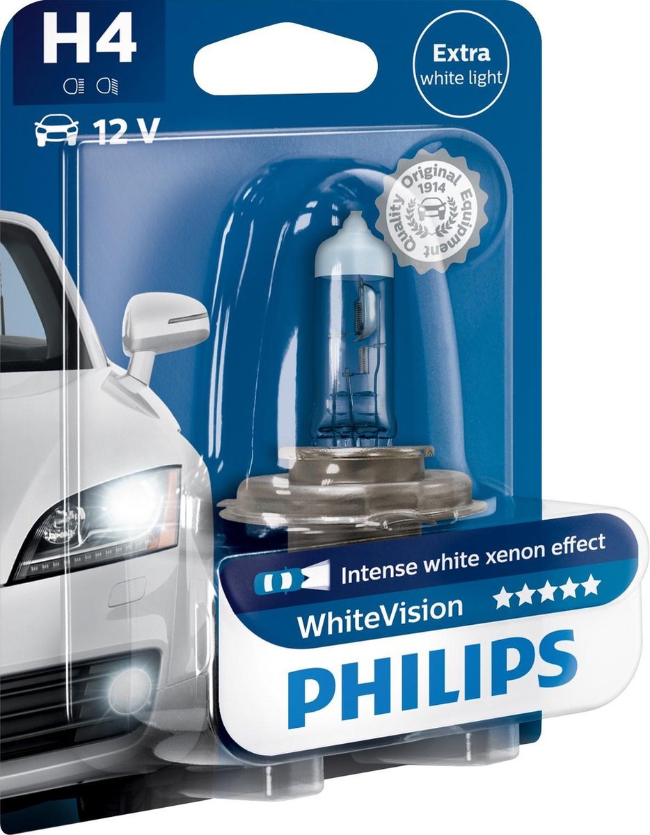 Philips Autolamp White Vision H4 12 Volt 55/60 Watt Per Stuk | bol.com