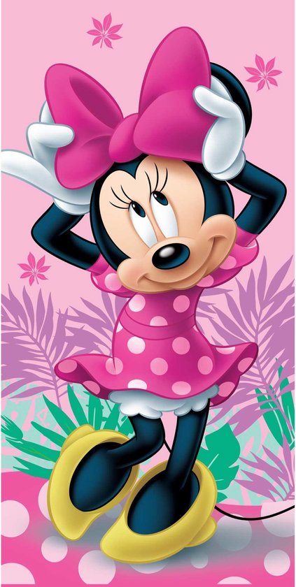 Disney Minnie Mouse - Strandlaken - 70 x 140 cm - Roze | bol