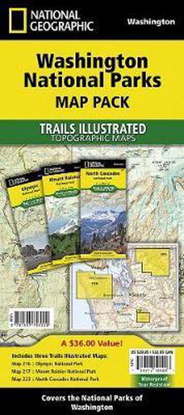 Washington National Parks, Map Pack Bundle, National Geographic Maps ...