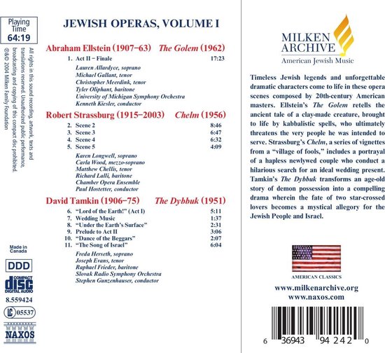 Various Artists - Jewish Operas Volume 1 (CD), Kenneth Kiesler | Muziek ...
