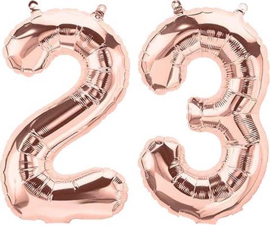 Cijfer 23 Rose Gold Helium 86 cm Excl. Helium | bol.com