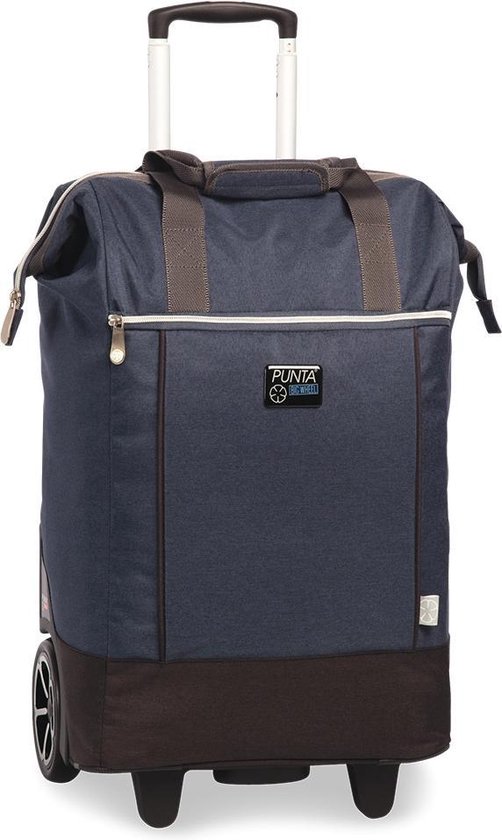 Punta Trolley Shopper Big Wheel Donkerblauw 40 Liter | bol.com