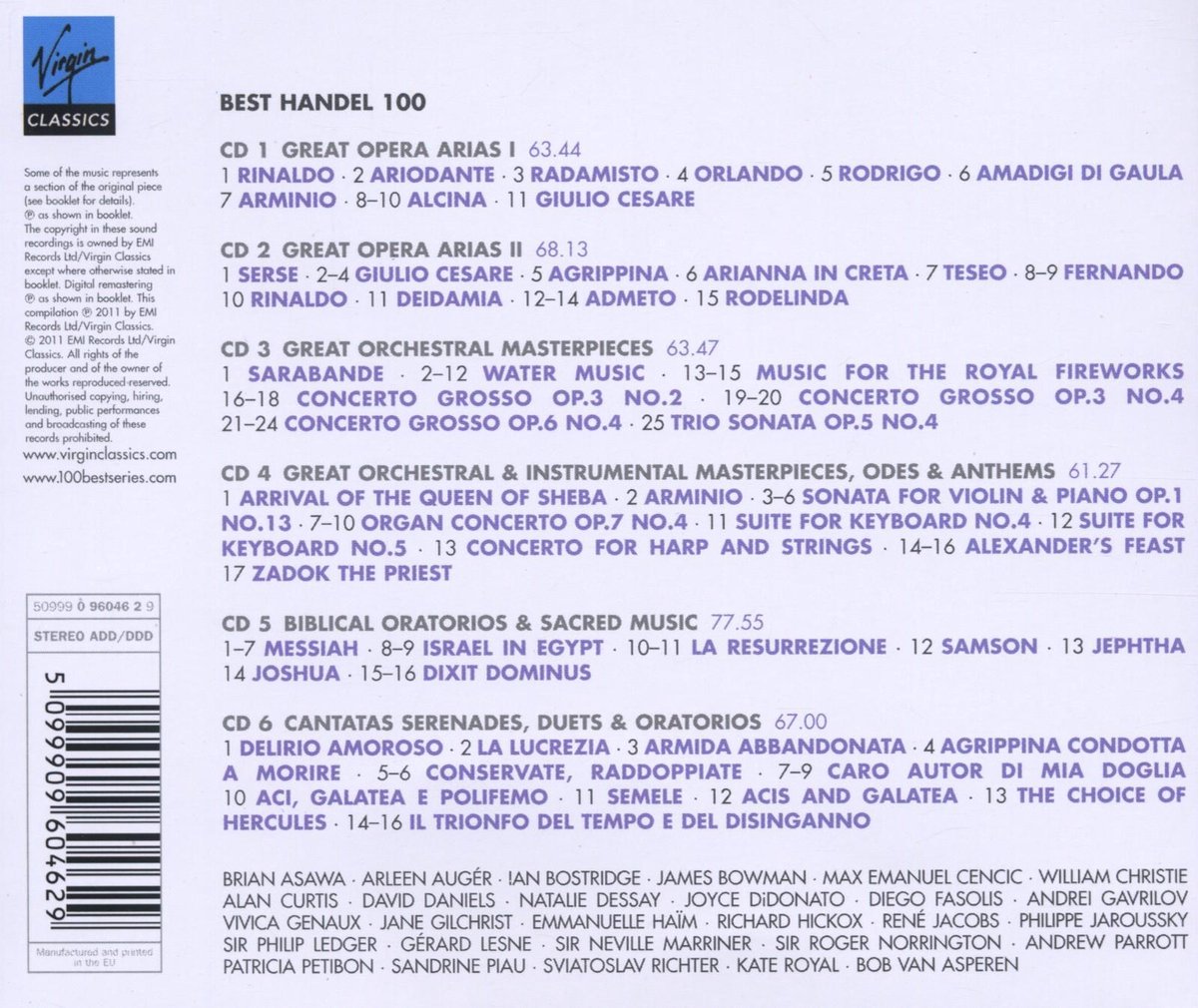 100 Best Handel / Various, G.F. Handel | CD (album) | Muziek | bol.com