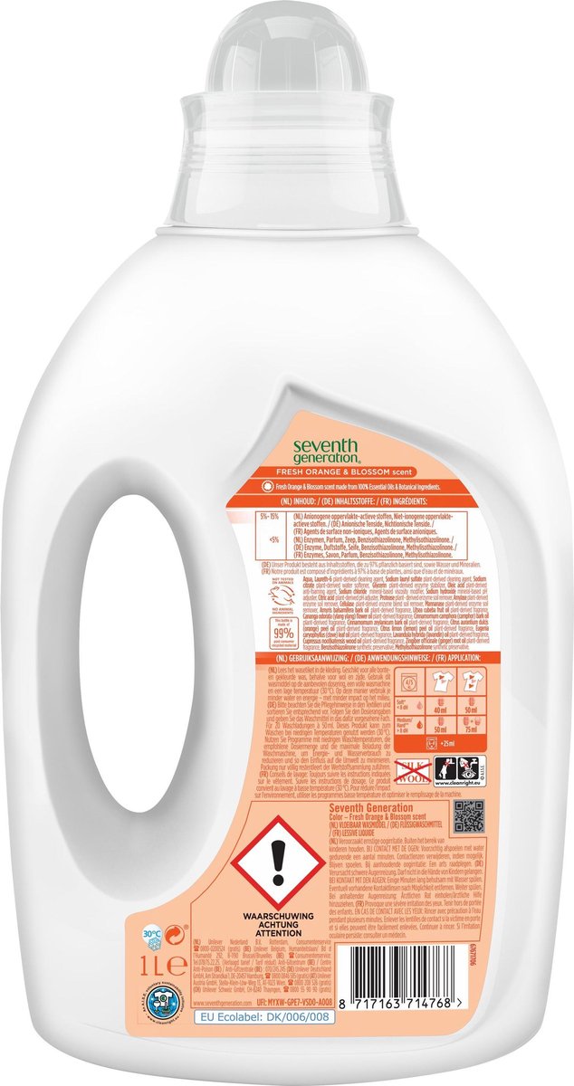 Seventh Generations Color Orange - wasmiddel - 40 wasbeurten - 2 x 1 ...
