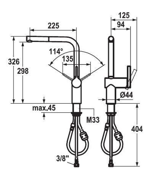 Keukenkraan KWC Livello 1023113700 RVS | bol
