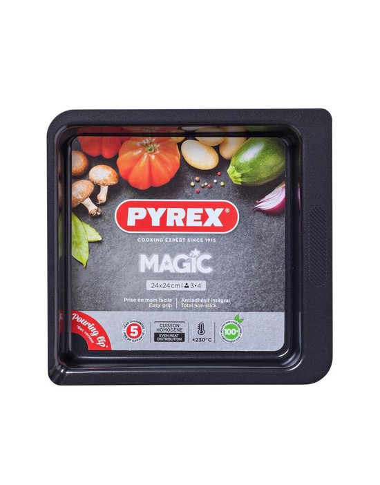Plat à Four carré Pyrex Magic - Métal - 24x24 cm - Noir | bol.com