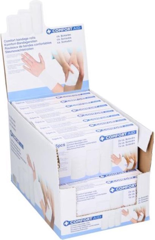 Verband rollen - Comfort Aid - Steunzwachtelrollen - 5 rollen - Wit | bol
