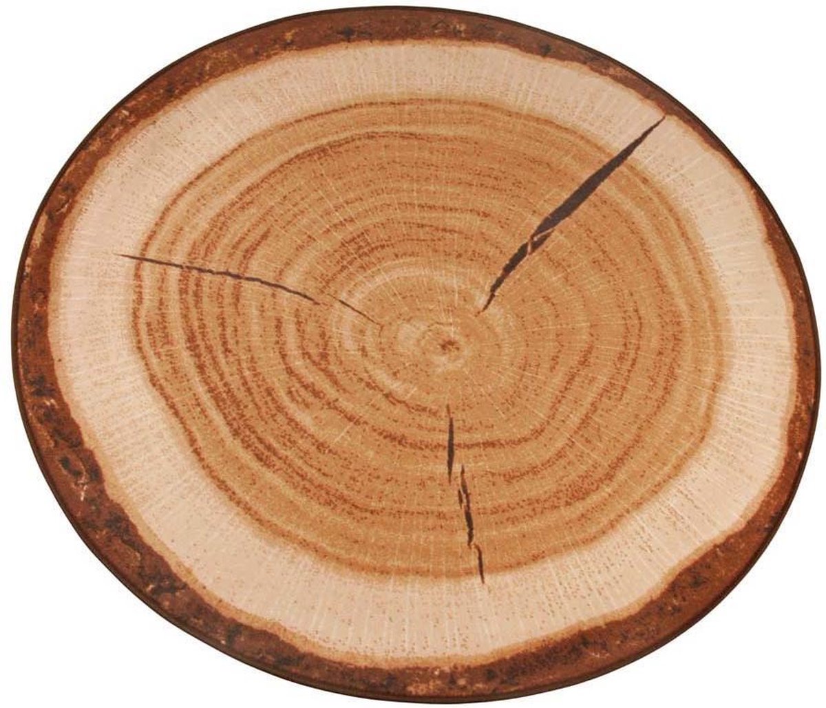 bol.com | Rond vloerkleed boomstam Bastia - bruin 100 cm rond