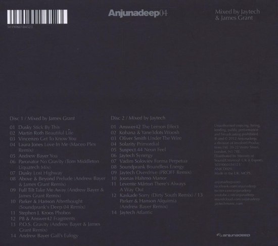 Anjunadeep 04, James Grant | Muziek | bol