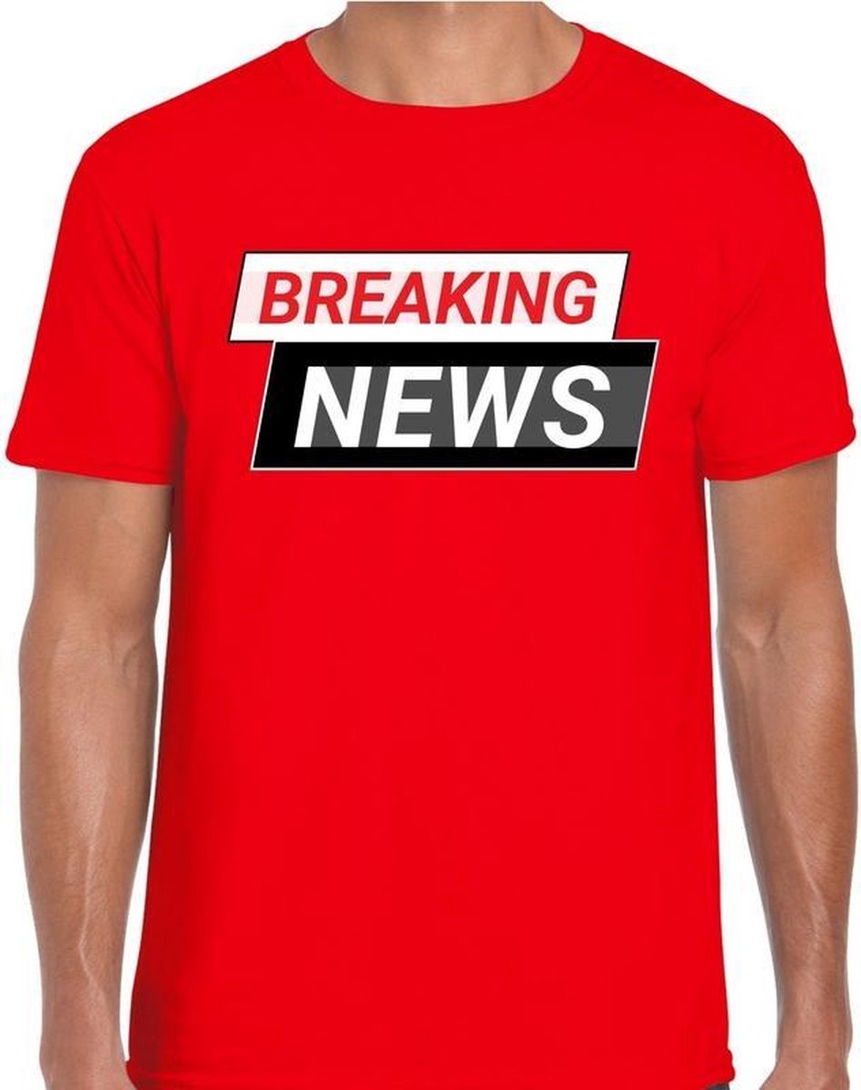 Breaking News t-shirt rood voor heren - fun shirt / outfit XL | bol.com