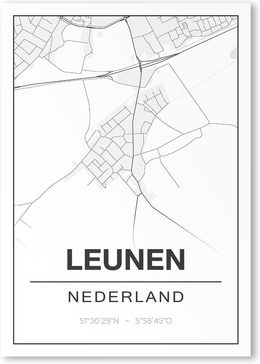Poster/plattegrond LEUNEN - 30x40cm | bol.com