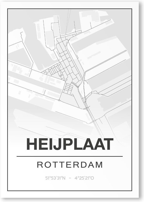 Poster/plattegrond HEIJPLAAT - 30x40cm | bol