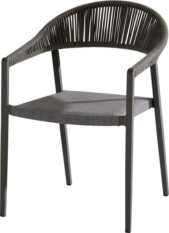 Laatste exemplaar Acapulco dining tuinstoel stapelbaar rope Matt Carbon ...