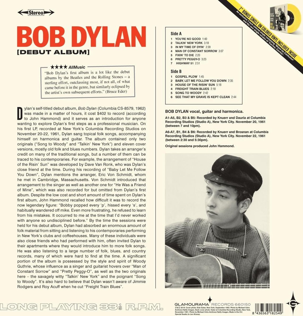 Bob Dylans Debut Album Bob Dylan Lp Album Muziek