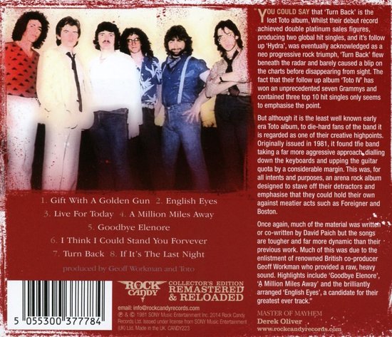 Turn Back, Toto | CD (album) | Muziek | bol