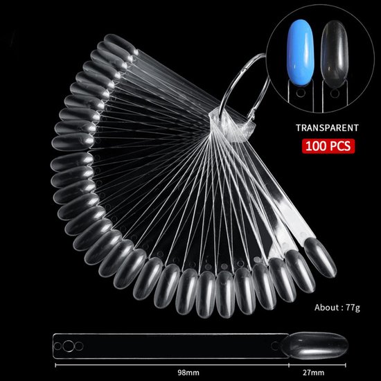 100 displaystandaards voor nagellakkleuren, waaiervormige ...