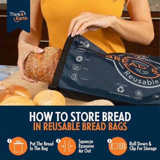 Herbruikbare Broodzak voor Zelfgebakken Brood - Groot Formaat & Dubbele ...