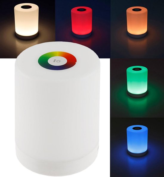 Dimbare LED Tafellamp met Touch Sensor en Oplaadbare Batterij - RGB ...