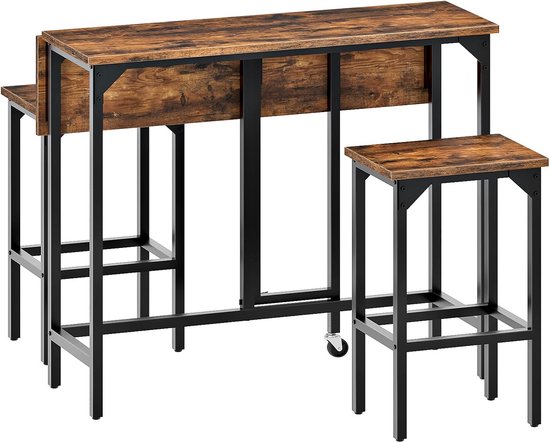 Table de Bar Pliable avec Tabourets - Design Industriel - Ensemble de ...