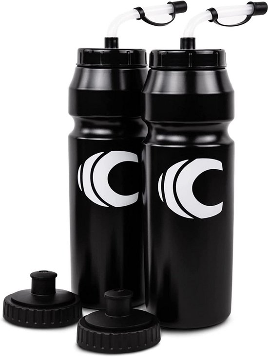 1 Liter Sport Waterfles met Rietje en Knijpdeksel, BPA-vrij, Set van 2 ...