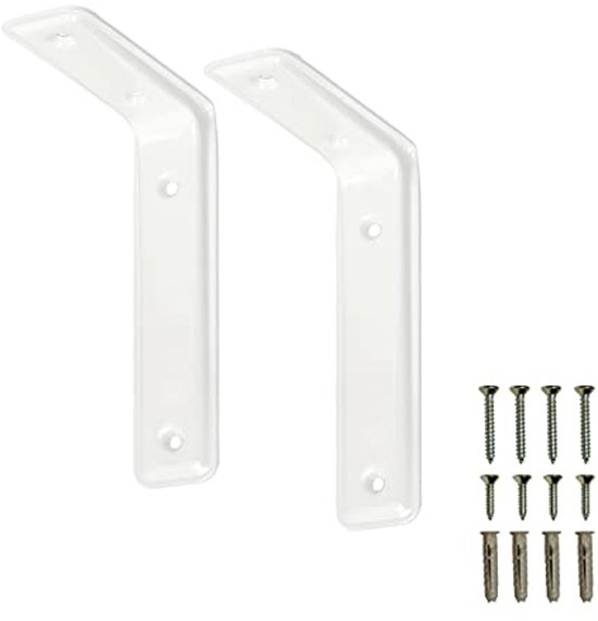 Unyqoos® Witte stalen wandconsole set met schroeven en pluggen voor ...