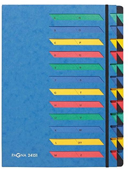 Organizer met 24 vakken en A-Z register in blauw | bol