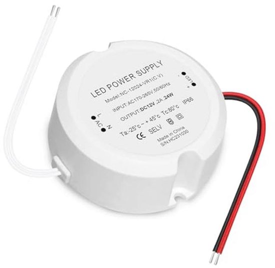 Led Transformator 230V naar 12V - Mini AC naar DC Schakelaar, 24W ...