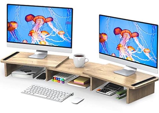 Dubbele Monitorstandaard voor 2 Monitoren met Instelbare Hoek en ...