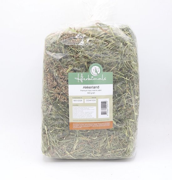 Herbimals Akkerland - 600 gram - Premium hooi met kruiden | bol
