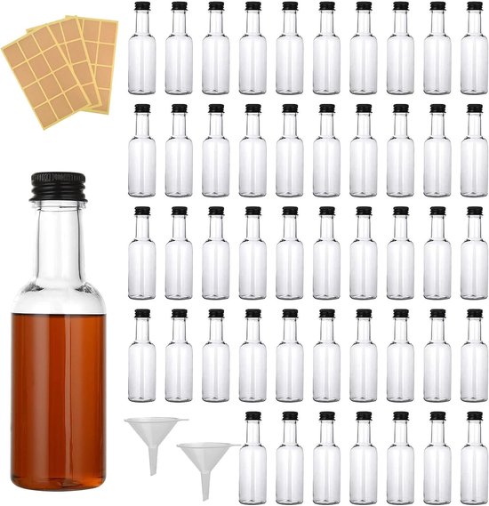 Mini Liqueur Vials - 48-pack - 25mL - Alcohol Beverage - Plastic Empty ...