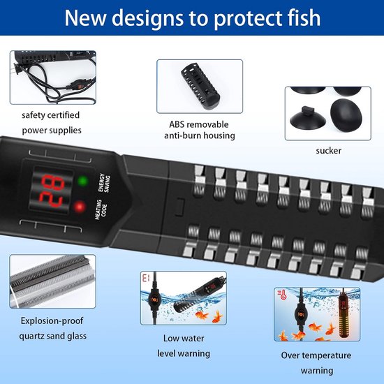 Aquariumverwarming met Instelbare Temperatuur voor Vissenkom en ...